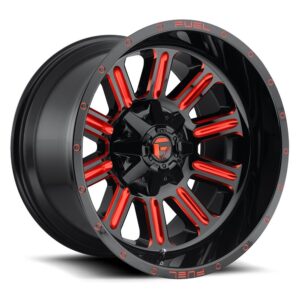 fuel hardline nlq-gloss mil red wheel with painted (20 x 9.5 inches /8 x 165 mm, -18 mm offset)