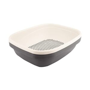 amazon basics sifting scoop-free easy-to-clean cat litter box, large, gray