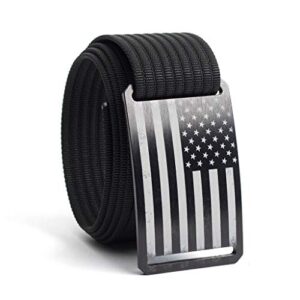 grip6 classic belt - 1.5-inch adjustable nylon belts - versatile lifestyle and tactical belt for men and women - made in the usa (vintage black flag) *old size*