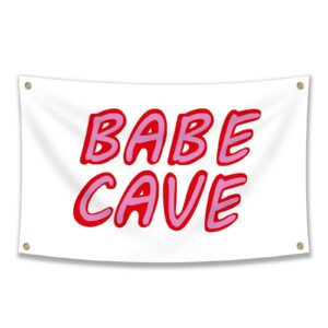 babe cave flag 3x5 feet flag funny poster durable man cave wall flag with 4 brass grommets this beautiful entertaining banner flag for college dorm room decor,outdoor, events, festivals..