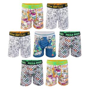 mutant mayhem 7pk athletic boxer briefs with leonardo, donatello, raphael & michelangelo