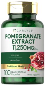 carlyle pomegranate extract | 11250mg | 100 capsules | non-gmo, gluten free supplement | traditional herb