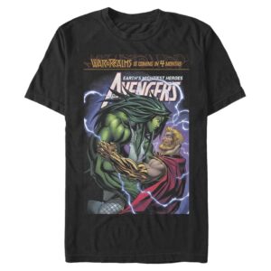 marvel big & tall classic she hulk avengers dec18 men's tops short sleeve tee shirt, black, large