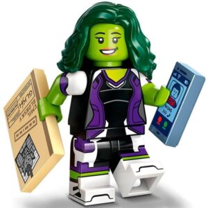 lego marvel series 2 minifigure: she-hulk with purple maleficent cape - superheroes 71039