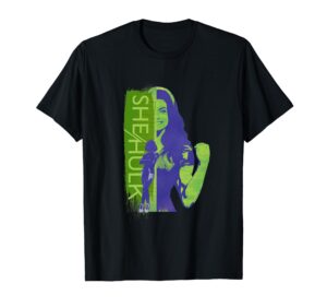 marvel she-hulk: attorney at law split silhouette graffiti t-shirt