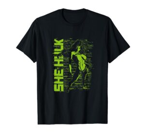 marvel she-hulk built tough brick silhouette portrait t-shirt