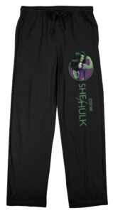 she-hulk disney+ jennifer walters power circle men's black sleep pajama pants-medium