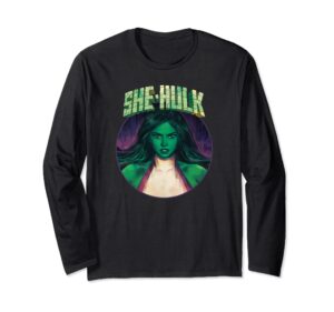 marvel she-hulk powers of a girl portrait long sleeve t-shirt