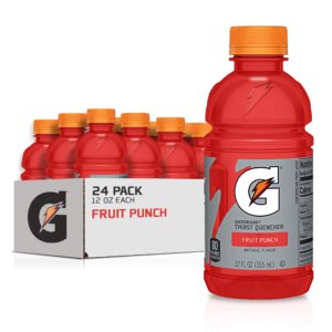 gatorade thirst quencher bottles fruit punch, 12 fl oz (pack of 24)