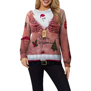 women ugly christmas sweartshirt fall hoodies for women christmas christmas tree plaid santa claus full zip t-shirt maxi long shacket jacket coats couples halloween shirts halloween costumes for