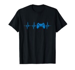 heartbeat of a gamer t-shirt video games console controller t-shirt