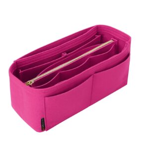 omystyle rosy organizer insert, felt tote bag organizer insert with 5 sizes, handbag dividers for inside purse, compatible with longchamp, neverful, speedy and more