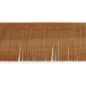 trims by the yard 2" faux suede fringe trim, polyester-made decorative fringe, for western-inspired looks, costumes, fashion, home decor, washable fringes, 10-yard cut beige