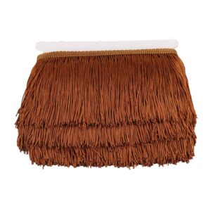 heartwish268 fringe trim lace polyerter fibre tassel 4inch wide 10 yards long for clothes accessories latin wedding dress diy lamp shade decoration black (coffee)