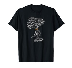 peanuts halloween snoopy silhouette t-shirt