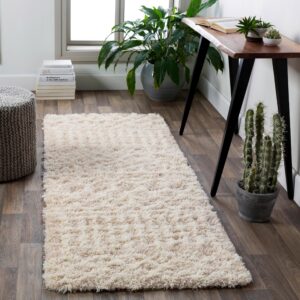 livabliss hapsburg moroccan shag runner area rug,2'7" x 14',beige