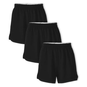 soffe girls authentic cheer shorts, black (3-pack), x-large us