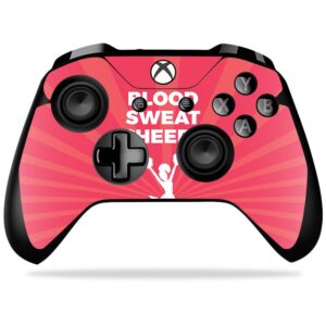 mightyskins skin compatible with xbox one x controller - blood sweat cheers | protective, durable, and unique vinyl decal wrap cover | easy to apply, remove, and change styles | made in the usa