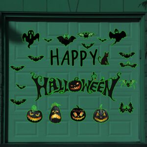 28 pcs halloween garage door decorations magnets black bats glow in the dark garage door magnets luminous pumpkin bat automotive magnetic decorations halloween car reflective magnet for party decor