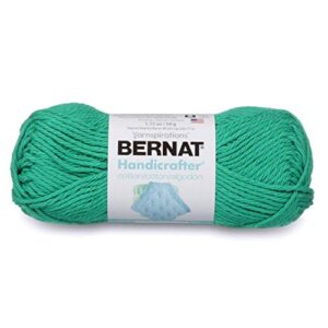 bernat handicrafter cotton solids yarn, 1.75 oz, gauge 4 medium, 100% cotton, emerald