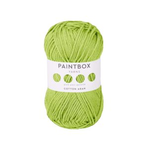 paintbox yarns 100% cotton aran yarn 1.76oz (50g), 93 yards (85m) - lime green worsted wool for crochet, knitting - soft, lightweight for sweaters, clothes