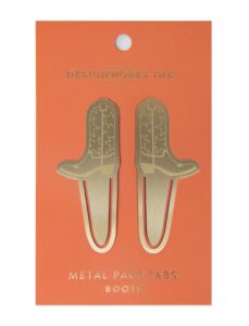 designworks ink modern cowgirl set of 2 brass page tabs - boots