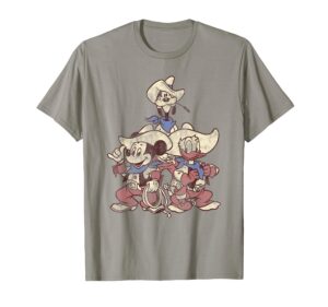 disney mickey and friends vintage cowboy western group t-shirt