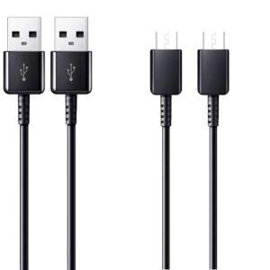 2pack micro usb cable high speed usb 2.0 a male to micro b,android charging cable,6.6feet charger sync wire, ibarbe compatible with ps4 xbox one controller galaxy s7 edge/s7/s6/s5, g4,moto g5(black)