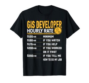 funny gis developer hourly rate - gis programmer developer t-shirt