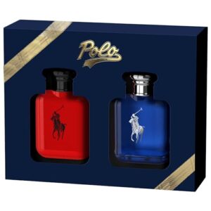 ralph lauren fragrances polo red & polo blue - eau de toilette – men’s cologne – 2-piece mini gift set – travel size - 0.5 fl oz each