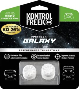 kontrolfreek fps freek galaxy black for xbox one and xbox series x controller | 2 performance thumbsticks | 1 high-rise, 1 mid-rise | white