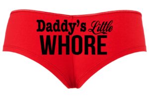 knaughty knickers daddy's little whore fun flirty red boy short panties ddlg