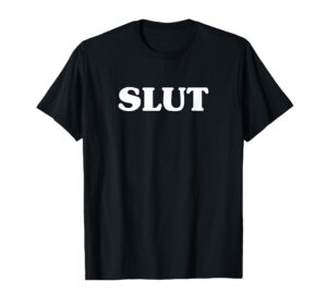 slut t shirt | tshirt / retro word only on tee white font t-shirt