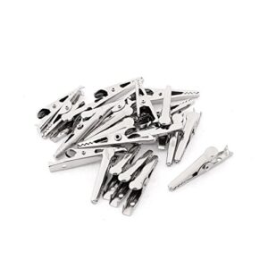 iivverr metal insulated alligator testing clips crocodile clamps silver tone 23pcs (pinzas de cocodrilo con aislamiento metálico, pinzas de cocodrilo, tono plateado, 23 piezas