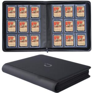 d dacckit toploader binder, holds 288 toploaders, 9 pocket top loader binders with sleeves for 3" x 4" rigid card holders for trading cards or sports cards in 3 x 4'' toploaders - black