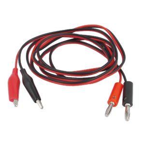 iivverr multimeter power supply alligator clip to banana test lead cable 1.5m 2pcs (pinza de cocodrilo para fuente de alimentación del multímetro para cable de prueba de banano, 1.5m 2pcs