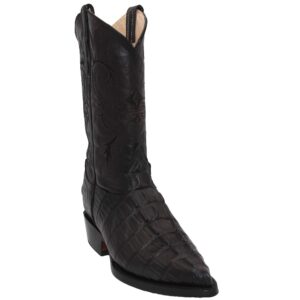 western shops mens leather crocodile alligator print western cowboy boots(12.5, black)