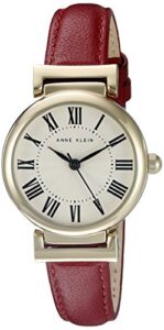 anne klein women's leather strap watch