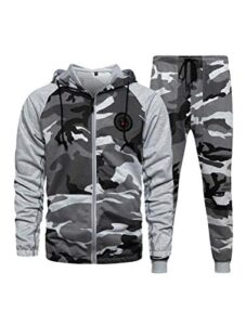 pasok men's casual tracksuit set long sleeve full-zip running jogging athletic sweat suits style 2 gray 2xl