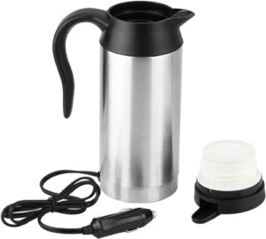 car kettle electric kettle camping 12v 750ml coffee maker water boiler portable travel car truck kettle hot water heater bottle for tea coffee making cigarette lighter heating cup, 120w