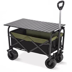 suuim heavy duty 250kg capacity collapsible wagon, outdoor folding camping wagons, portable utility cart (color : b) (a)