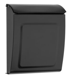 architectural mailboxes aspen galvanized steel, locking, wall mount mailbox, 2594b-10, black, small capacity