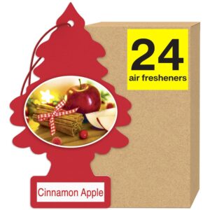 little trees air fresheners car air freshener. hanging tree provides long lasting scent for auto or home. cinnamon apple, 24 air fresheners