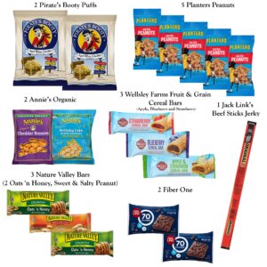 foxy fane 60-count holiday gift box - assortment of 60 healthy snacks & treats - perfect variety pack for valentine’s day, easter, christmas & new year’s - great for family, friends, or office gifting