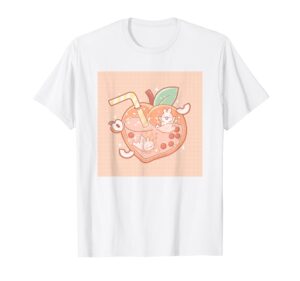 funny peach juice bunny cute kawaii aesthetic t-shirt