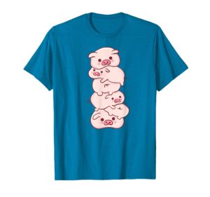 pigs on a pile - cute kawaii anime - pig aesthetic japanese t-shirt