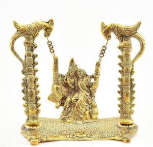 lcraft metal radha krishna swing jhula decorative showpiece, (metal radha krishna julla)