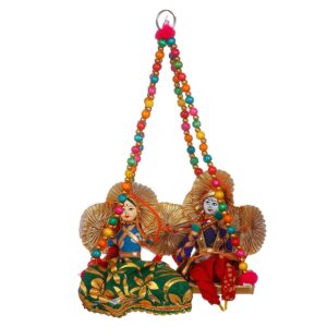 radha krishna door hangings/radha krishna car mirror hangings/wall hangings jhula/wall hanging/home decor/home furnishing/diwali,christmas,new year gift (30 cm, 1pc)