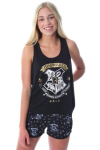 harry potter women's hogwarts house racerback tank shorts pajama (hogwarts, xl)