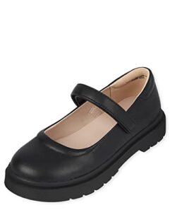 the children's place,girls,the children's place girls uniform shoes,uniform shoes,black,2 big kid